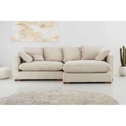 Home Affaire Ecksofa &raquo;Coray&laquo; Breite 266 cm, extra weich und kuschelig, mit Federn und Daunen beige 100% Polyester