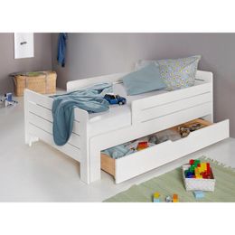Lüttenhütt LÜTTENHÜTT Funktionsbett »"LOTTE " Bestseller! Kinderbett mit Rausfallschutz, Schublade optional« ausziehbar von 140cm-200cm Länge, Mitwachsend,...