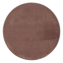 Ayyildiz Teppiche Teppich »CATWALK 2600« rund 25 mm Höhe Besonders weich / Softfllor / waschbar BROWN Obermaterial: 100% Polyester Ø 120 cm 1 Stk.