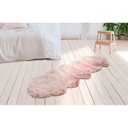 Calo-deluxe Hochflor-Läufer »Emica-1000« fellförmig 52 mm Höhe Kunstfell rosa Obermaterial: 85% Polyacryl, 15% Polyester B : 60 cm 1 Stk.