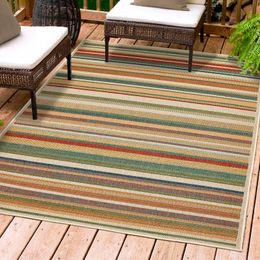 ANDIAMO Teppich &raquo;Sedona Streifen&laquo; rechteckig 6 mm H&ouml;he Flachgewebe, gestreift, In- und Outdoor geeignet multi Obermaterial: 100% Polypropylen B :...