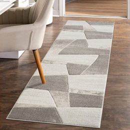 Carpet City Teppich &raquo;BONITO 9053&laquo; rechteckig 11 mm H&ouml;he L&auml;ufer, Flachflor, Hochtief-Muster/ 3D-Effekt, Geo-Muster, Wohnzimmer braun Obermaterial: 100% 