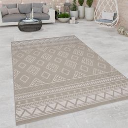 Paco Home Teppich »Vermont 184« rechteckig 4 mm Höhe Flachgewebe, modernes Design mit Rauten, gesteift, Outdoor geeignet sand Obermaterial: 100%...