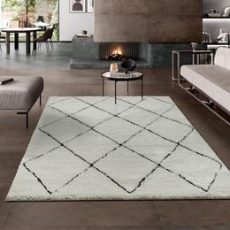 the carpet Teppich &raquo;Bahar Shaggy&laquo; rechteckig 30 mm H&ouml;he Creme-Schwarz Obermaterial: 100% Polypropylen B : 160 cm 1 Stk.