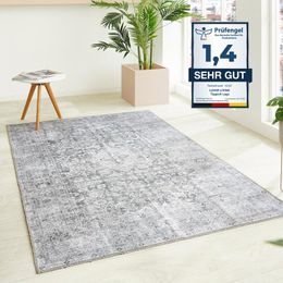 LUXOR living Teppich &raquo;Lago&laquo; rechteckig 6 mm H&ouml;he faltbarer Teppich, modernes Design, waschbar, In- und Outdoor geeignet grau Polyester