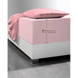 Fleuresse Spannbettlaken »Comfort XL« Mako-Jersey, für Matratzen bis 40 cm Höhe, Bettlaken, Spannbetttuch rosé Obermaterial: 96% Baumwolle, 4%...