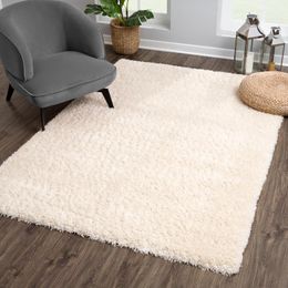 Sanat Hochflor-Teppich &raquo;Porto&laquo; rechteckig 45 mm H&ouml;he Wohnzimmer, Langflor, Shaggy, auch als L&auml;ufer creme Obermaterial: 100% Polypropylen B : 80 cm...