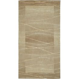 LUXOR living Wollteppich &raquo;Lineo&laquo; rechteckig 14 mm H&ouml;he Nepalteppich, reine Wolle, handgekn&uuml;pft, mit Bord&uuml;re beige Schurwolle