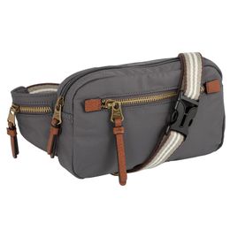 Camel Active Bauchtasche »Bari« aus hochwertigem matten Nylon mit gestreiftem Gewebeband grau