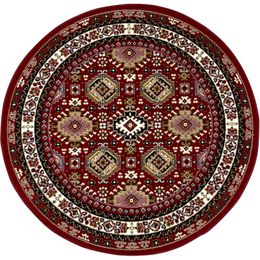 my home Teppich &raquo;Diantha&laquo; rund 7 mm H&ouml;he Orient-Optik, Teppich mit Bord&uuml;re, Kurzflor, elegant, weich rot Kunstfaser