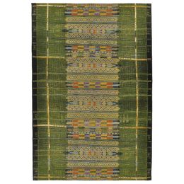 Gino Falcone Teppich &raquo;Outdoor-Africa 38&laquo; rechteckig 5 mm H&ouml;he Flachgewebe, Ethno Style, In- und Outdoor geeignet gr&uuml;n Obermaterial: 76%...