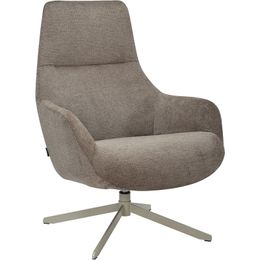 Inosign Drehsessel »CLARINDA moderner Ohrensessel drehbar, TV-Sessel, Relaxsessel« 360-Grad drehbar, robustes Metallgestell taupe