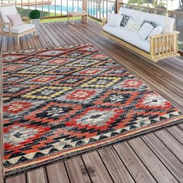 Paco Home Teppich &raquo;Artigo 405&laquo; rechteckig 4 mm H&ouml;he Kurzflor, Rauten Muster, Vintage Design, In- und Outdoor geeignet mehrfarbig Obermaterial: 100%...