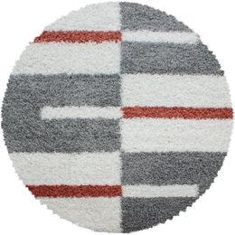 Ayyildiz Teppiche Hochflor-Teppich &raquo;Gala Shaggy 2505&laquo; rund 30 mm H&ouml;he Wohnzimmer terra Obermaterial: 100% Polypropylen &Oslash; 120 cm 1 Stk.