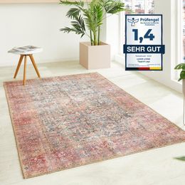 LUXOR living Teppich &raquo;Lago&laquo; rechteckig 6 mm H&ouml;he faltbarer Teppich, modernes Design, waschbar, In- und Outdoor geeignet rot Polyester