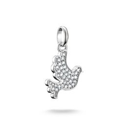 Thomas Sabo Charm-Einhänger »Charm Friedenstaube - Connect, CC1267-051-14« mit Zirkonia (synth.) silberfarben-kristallweiß + kristallweiß Charm...