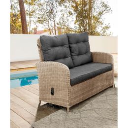 Destiny Loungesofa »MERANO II« Aluminium, Polyrattan, 2er Sofa, inkl. Auflagen natur meliert Obermaterial: 100% Polyester. Füllung: 100%...