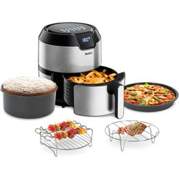 Tefal Heißluftfritteuse »EY401D.HERO Easy Fry Deluxe« 1500 W mit Zubehör, Fassungsvermögen 1, 4 kg, 8 automatische Programme silberfarben/schwarz