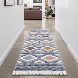 Carpet City Hochflor-Teppich »Focus 3382« rechteckig 20 mm Höhe Boho-Teppich, Hochtief-Muster/ 3D-Effekt, für Wohnzimmer, Schlafzimmer mehrfarbig...