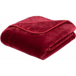 Gözze GÖZZE Wohndecke »Premium Cashmere Feeling« mit premium Cashmere Feeling, Kuscheldecke rot Obermaterial: 100% Polyester B/L: 130 cm x 170 cm
