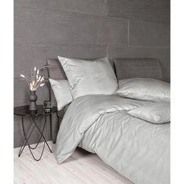 Janine Bettw&auml;sche &raquo;Interlock-Jersey55095 07&laquo; mit Reissverschluss silbergrau Obermaterial: 100% Baumwolle B/L: 155 cm x 220 cm