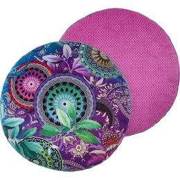 HIP Dekokissen &raquo;Axelle&laquo; Mit F&uuml;llung, 1 St&uuml;ck, Biese, 30x60, Wendeoptik, Weich, Mandala, Lila bunt/multi/violett/blau/lila + bedruckt Obermaterial:...