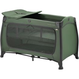 hauck Baby-Reisebett »Play N Relax Center, darkgreen« inkl. Neugeboreneneinhang, Wickelmulde, Ausstieg, Räder dark green