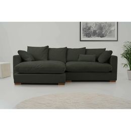 Home Affaire Ecksofa »Coray« Breite 266 cm, extra weich und kuschelig, mit Federn und Daunen green 100% Polyester
