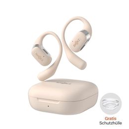 Aftershokz SHOKZ Open-Ear-Kopfhörer »OpenFit + Case« Beige Inklusive praktischem OpenFit Case