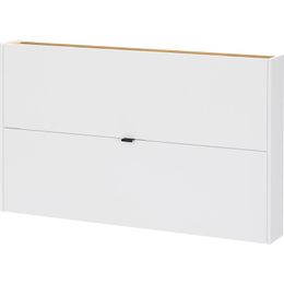 Germania Schuhschrank &raquo;Ameca&laquo; ideal f&uuml;r schmale Flure, Schuhkipper in Breite 140 cm Wei&szlig;/Navarra-Eiche-Nachbildung Wei&szlig;