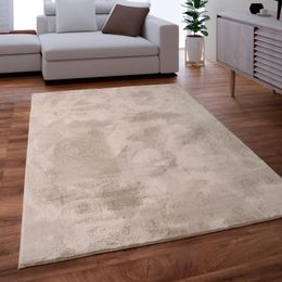Paco Home Fellteppich &raquo;Kunstfell Soft 380&laquo; rechteckig 14 mm H&ouml;he Langflor, Kuschelteppich - besonders weich, Uni-Farben beige Obermaterial: 100%...