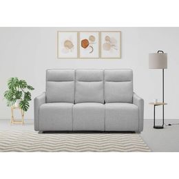 3-Sitzer &raquo;Lugo, Kinosofa mit Reclinerfunktion in Kunstleder und Webstoff&laquo; mit manueller Relaxfunktion in 2 Sitzen grau