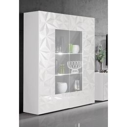 Inosign Vitrine »Prisma Höhe 166 cm, Breite 121 cm, Stauraumvitrine mit 2 Türen, « Standvitrine - Front mit elegantem Siebdruck, grifflos, viel...