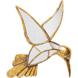 KARE DESIGN Wanddekoobjekt &raquo;Wandschmuck Hummingbird Mirror 60cm&laquo; goldfarben