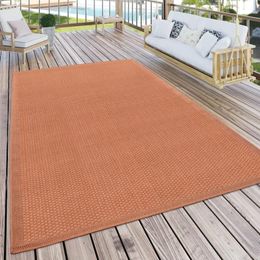 Paco Home Teppich »Timber 125« rechteckig 4 mm Höhe Flachgewebe, Sisal Optik, auch als Läufer, In- und Outdoor geeignet rost Obermaterial: 100%...