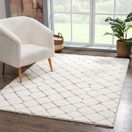Carpet City Hochflor-Teppich »Focus 4499« rechteckig 20 mm Höhe Läufer, Boho, Hochtief-Muster/ 3D-Effekt, für Wohnzimmer, Schlafzimmer creme...