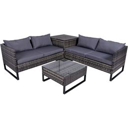 Garden Pleasure Gartenlounge-Set »RAMIRA« schwarz/blau + Obermaterial: 100% Polyester