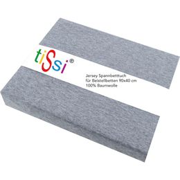tiSsi Spannbettlaken &raquo;Jersey Sophie&laquo; f&uuml;r Babybetten grau Obermaterial: 100% Baumwolle B/L: 40 cm x 90 cm