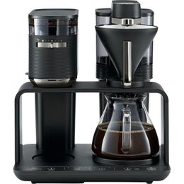 Melitta Kaffeemaschine mit Mahlwerk »EPOS 1024-04« 1 l Kaffeekanne Papierfilter 1x4 Schwarz/Gold, 360°rotierender Wasserauslauf schwarz/silber