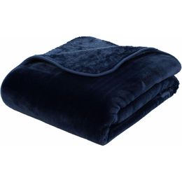 Gözze GÖZZE Wohndecke »Premium Cashmere Feeling« mit premium Cashmere Feeling, Kuscheldecke nachtblau Obermaterial: 100% Polyester B/L: 130 cm x 170 cm
