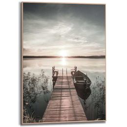 Reinders Wandbild &raquo;Slim Frame Wood 50x70 Scandic Jetty&laquo; blau MDF