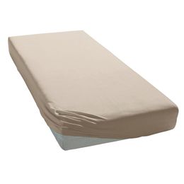 Elegante Spannbettlaken &raquo;Mako-Jersey&laquo; in hochwertiger Qualit&auml;t mit Elasthan-Anteil beige Mako-Jersey, Obermaterial: 97% Baumwolle, 3% Elasthan