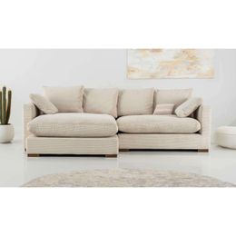 Home Affaire Ecksofa &raquo;Coray&laquo; Breite 266 cm, extra weich und kuschelig, mit Federn und Daunen beige 100% Polyester