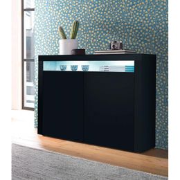 borchardt Möbel BORCHARDT MÖBEL Highboard »Santa Fe« Breite 107 cm schwarz matt mit Perlstruktur B/T/H: 107/35/89 cm