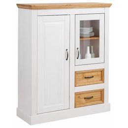 Home Affaire Highboard »Selma« Vitrine, Breite 100 cm weiß/beize