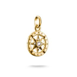 Thomas Sabo Charm-Einhänger »Charm Kompass vergoldet - Connect, CC1261-414-14« mit Zirkonia (synth.) gelbgoldfarben-kristallweiß + kristallweiß...