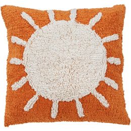 done. Dekokissen »CUSHION HAPPY SUNSHINE« Orange, Natur + bestickt gemustert Obermaterial: 100% Baumwolle B/L: 45 cm x 45 cm