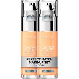 L'ORÉAL PARIS Foundation »Perfect Match Make-Up Doppelpack« mit langanhaltender Formel natur 1.N Foundation von L'Oréal Paris