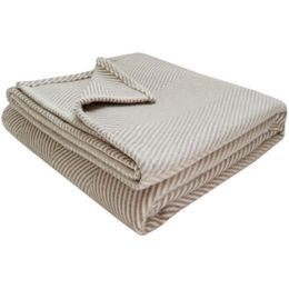 Framsohn FROTTIER Wohndecke »Bio Flanell Wohndecke Fischgrät« in dezenten Farbtönen, GOTS zertifiziert Beige Obermaterial: 100% Baumwolle B/L: 150...