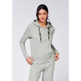Chiemsee Kapuzensweatjacke Neutral Gray Melange XXL (44) XXL (44) Chiemsee Damen-Kapuzenjacke mit Label-Details